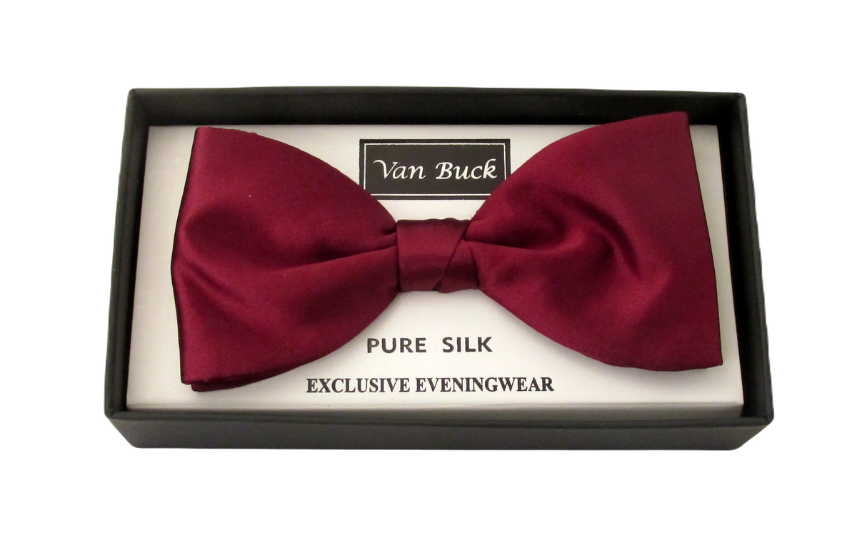 Burgundy Silk Bow Tie by Van Buck | Burgundy Bow Tie | Bow Tie | Wedding Bow Tie – Van Buck England