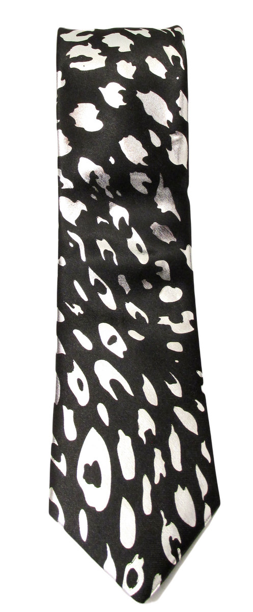 Shiny Silver Leopard Print Tie by Van Buck | Silver Tie | Christmas Tie ...
