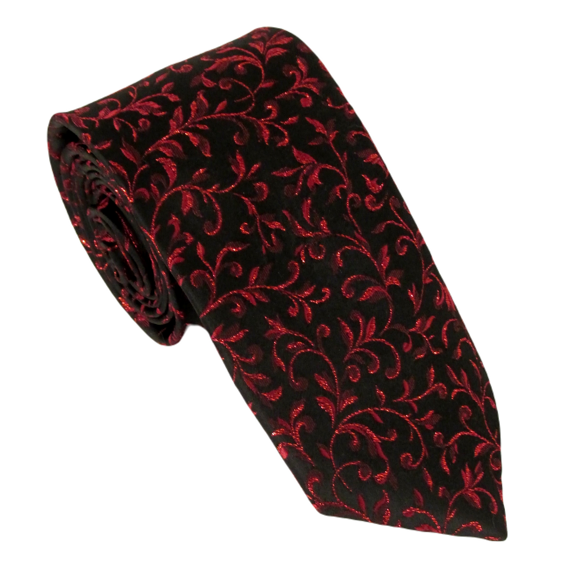 Sparkly Red Vine Tie by Van Buck | Gold Swirl Tie | Christmas Tie | Van ...