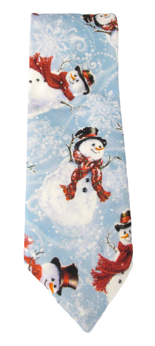 Snowman In A Snowstorm Cotton Christmas Tie by Van Buck - Christmas ...