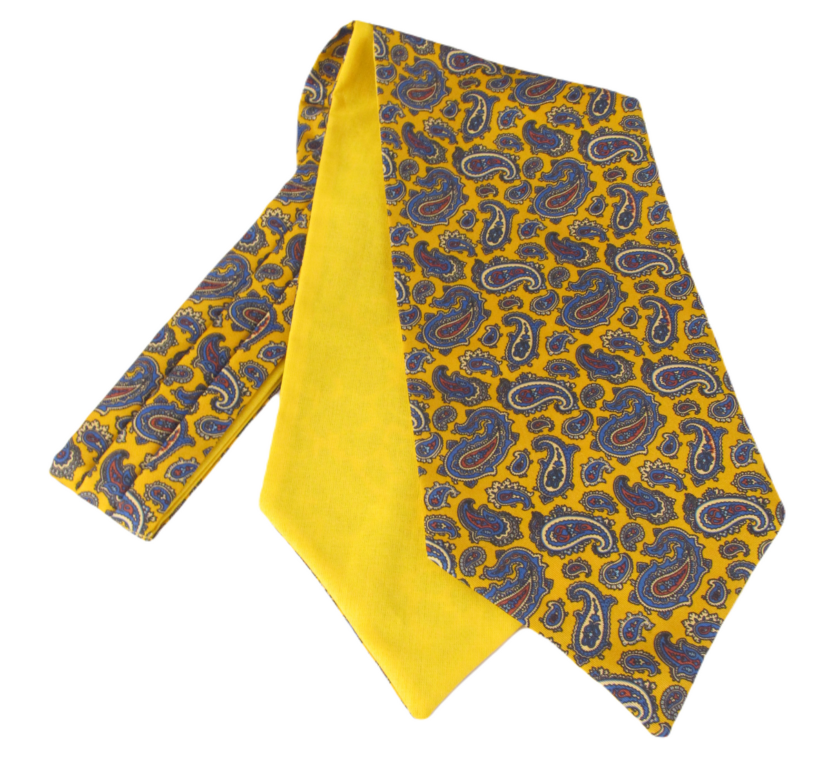 Gold Classic Paisley Fancy Silk Cravat by Van Buck – Van Buck England
