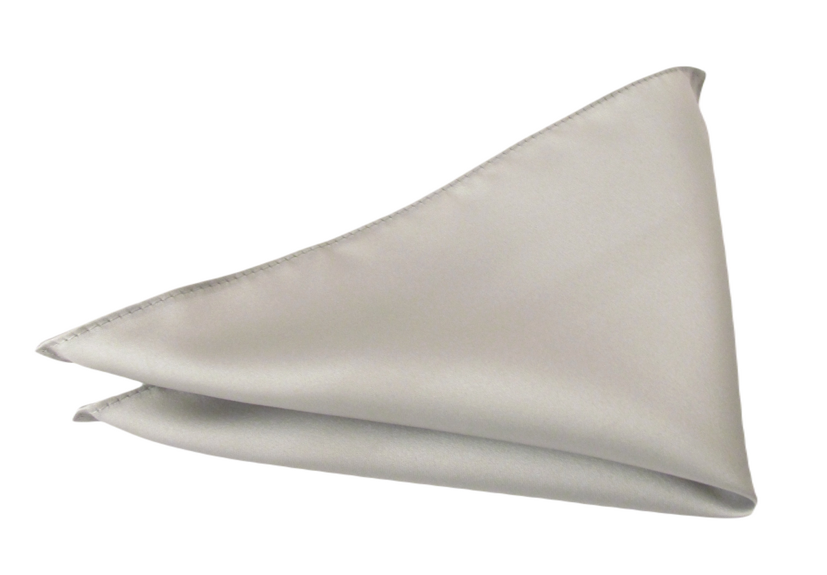 Silver Satin Wedding Pocket Square by Van Buck | Silver Pocket Square ...