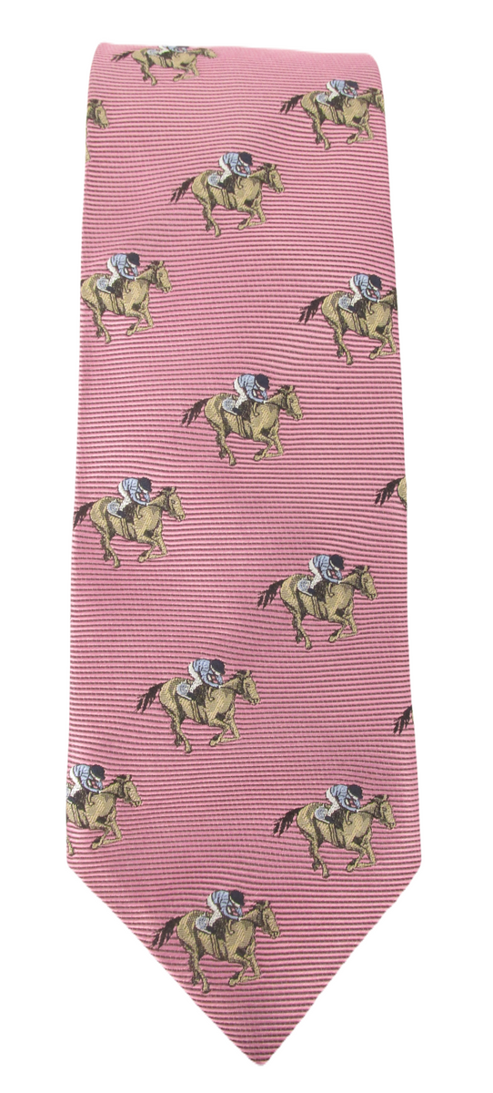 Pink Horse Racing Silk Tie by Van Buck | Horse Racing Tie | Horse Tie ...