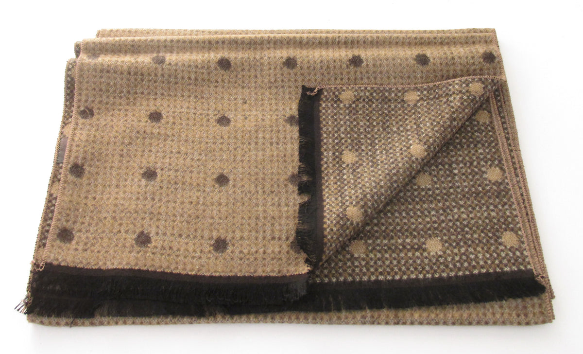 Brown Small Dot Reversible Scarf by Van Buck | Scarf | Van Buck Scarf ...
