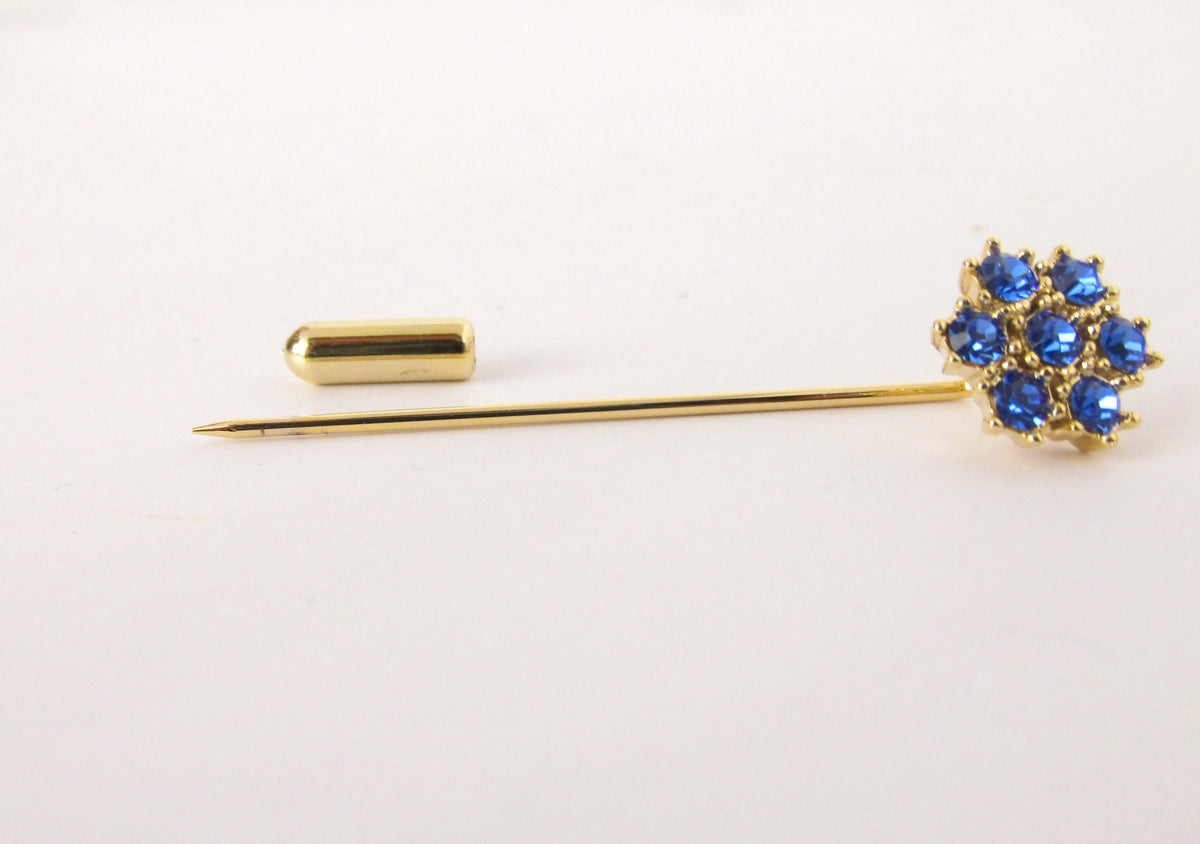 Gold Blue Gemstone Lapel Pin – Van Buck England