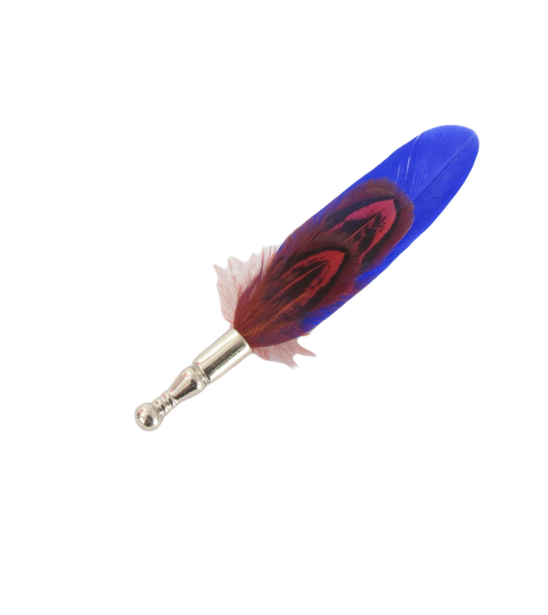 Royal Blue & Red Dual Feather Lapel Pin – Van Buck England