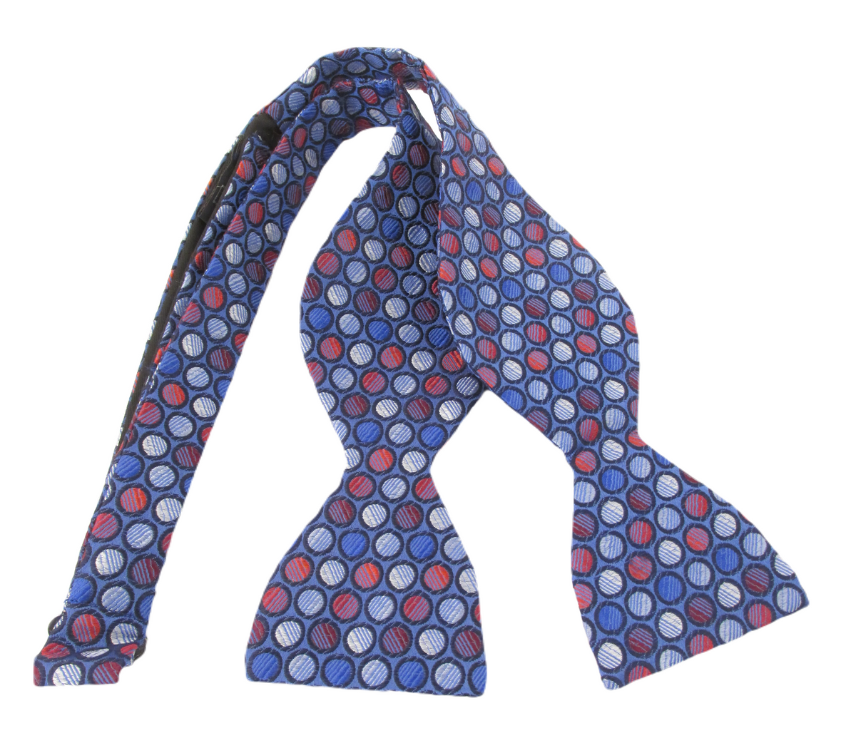 Blue With Red Circles Self Tie Bow Tie by Van Buck | Bow Tie | Van Buck ...