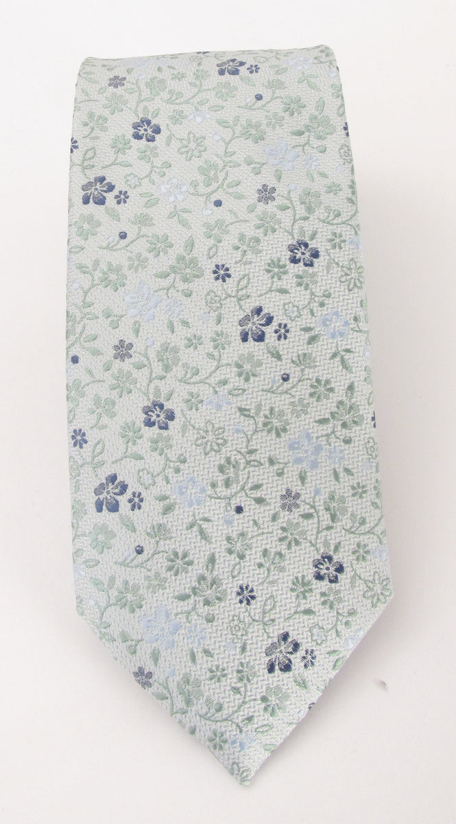 Sage Green Floral Vine Tie by Van Buck | Floral Tie | Blue Floral Tie ...