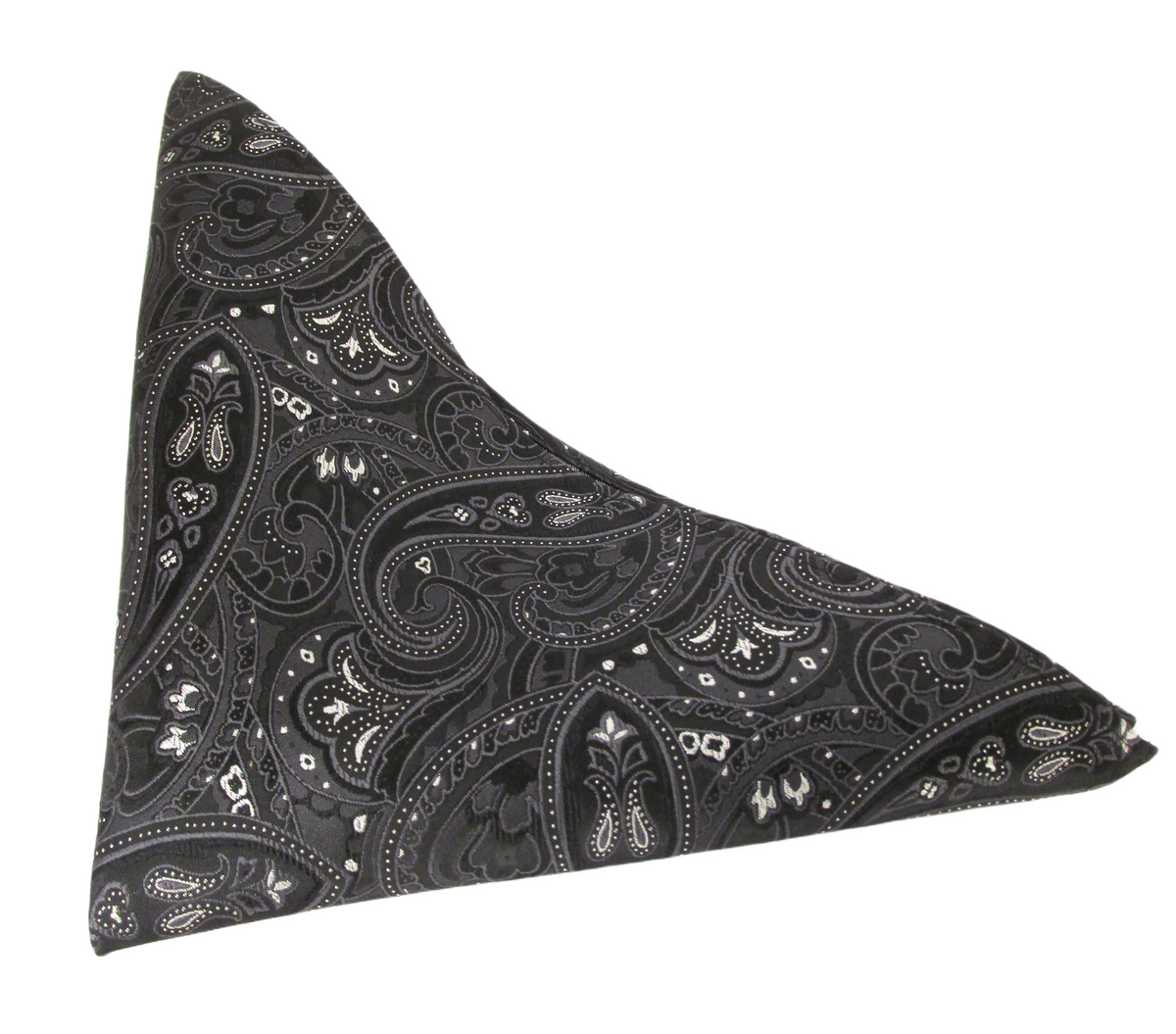 Black Detailed Paisley Silk Pocket Square by Van Buck – Van Buck England
