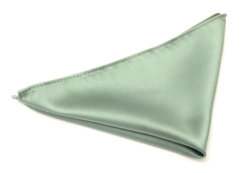 Sage Green Satin Tie & Pocket Square Set by Van Buck – Van Buck England