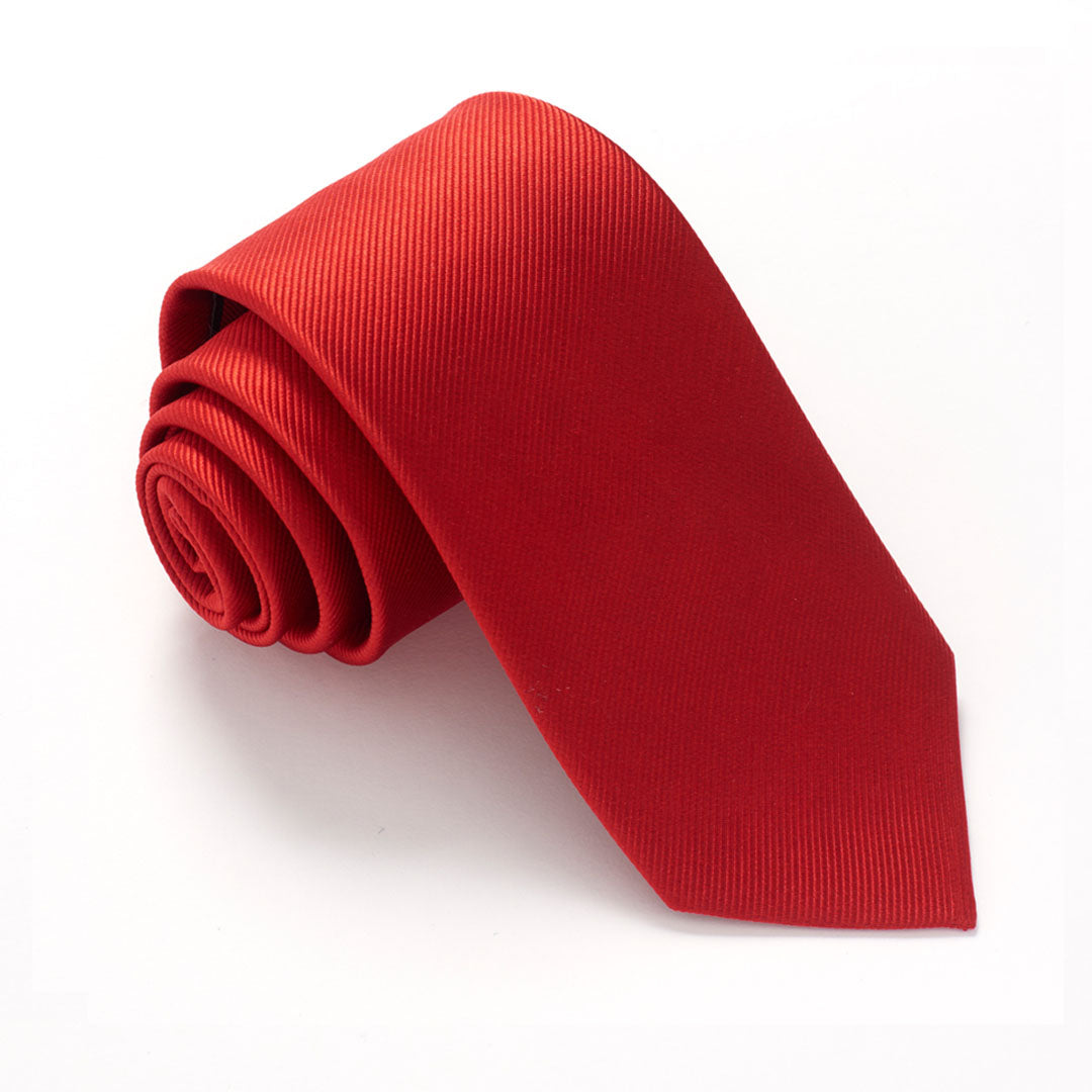 Bright Red Plain Red Label Silk Tie by Van Buck – Van Buck England