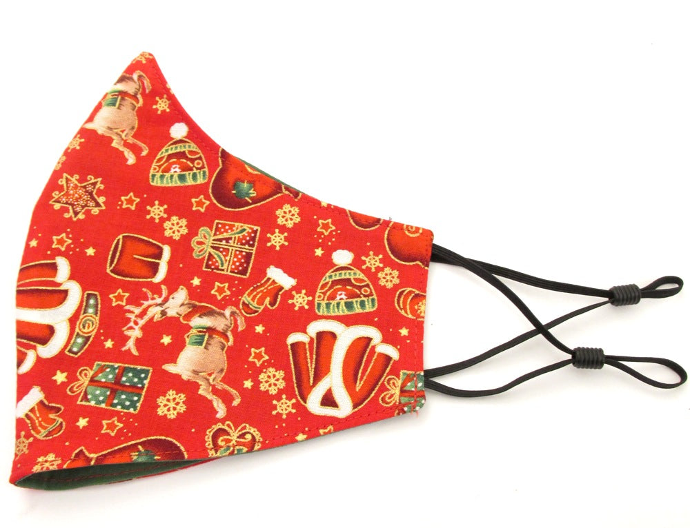 Red Christmas Cotton Face Covering / Mask | Christmas Cotton Mask – Van ...