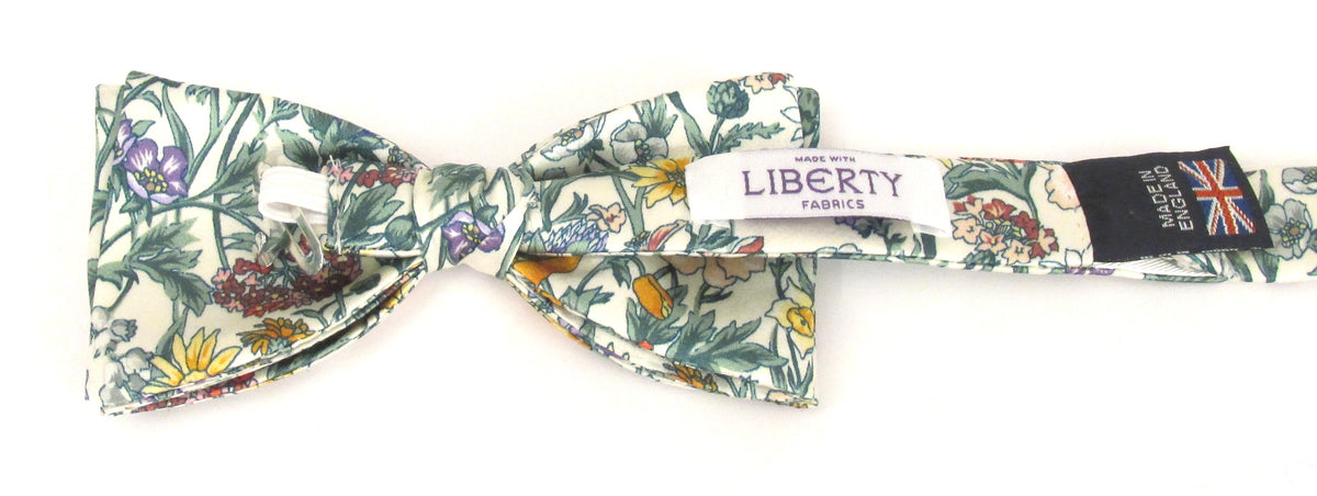 Rachel Ivory Silk Bow Tie Made with Liberty Fabric | Liberty Print Tie ...