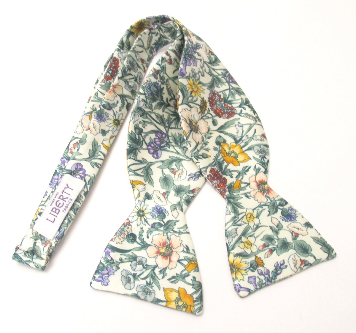 Rachel Ivory Silk Self-Tie Bow Made with Liberty Fabric | Liberty Print ...