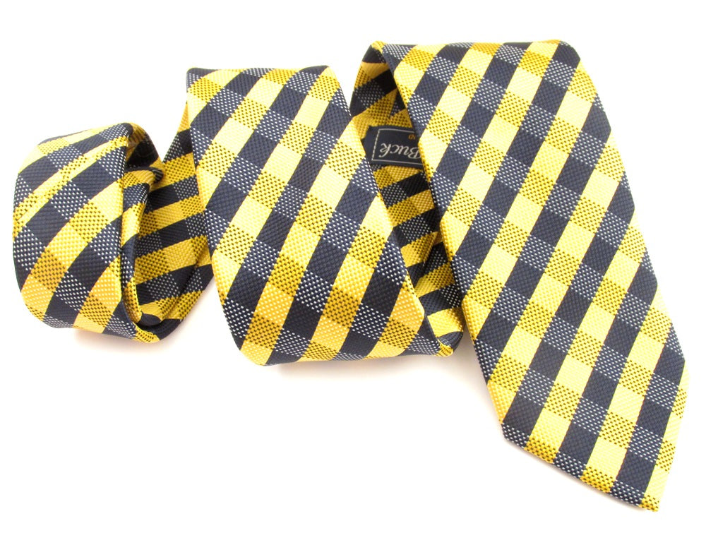 Gold Chequered Fancy Tie by Van Buck – Van Buck England