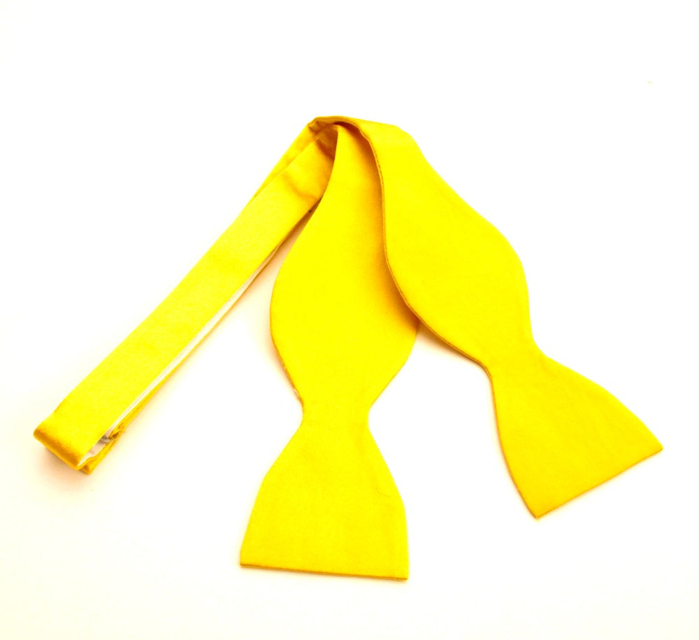 Gold Self-Tied Silk Bow Tie by Van Buck | Bow Tie | Van Buck Bow Tie ...