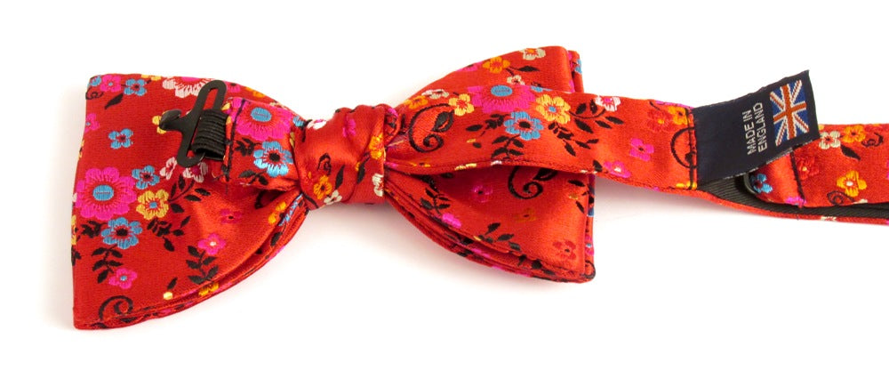 Van Buck Limited Edition Red Flower Silk Bow Tie | Bow Tie | Silk Bow ...