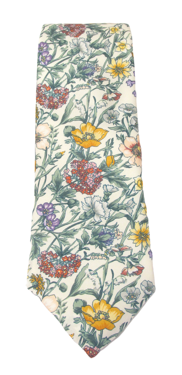 Rachel Ivory Silk Tie Made with Liberty Fabric | Liberty Print Tie ...
