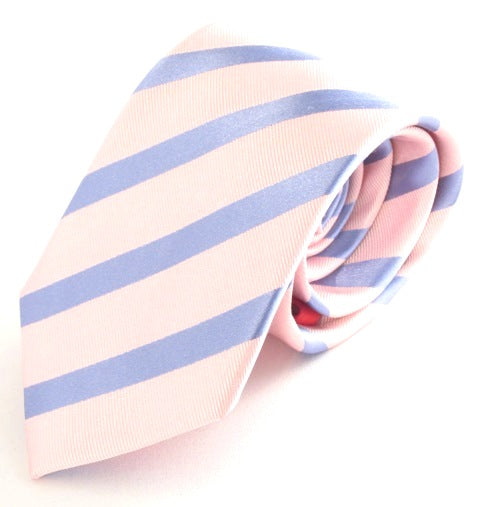 Striped Pink with Sky Silk Tie | Striped Tie | Pink Striped Tie | Silk ...