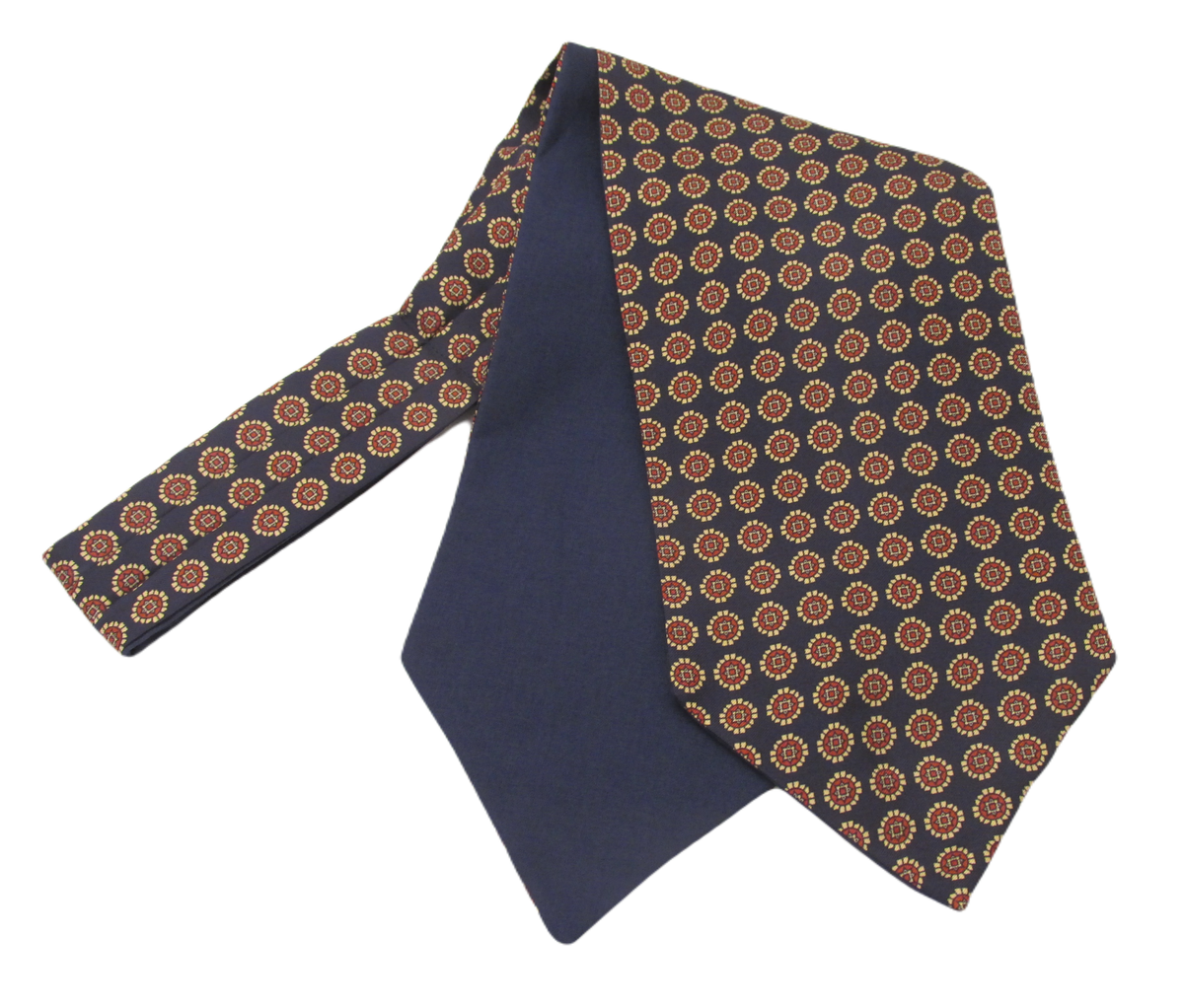 Navy Medallion Silk Cravat by Van Buck – Van Buck England