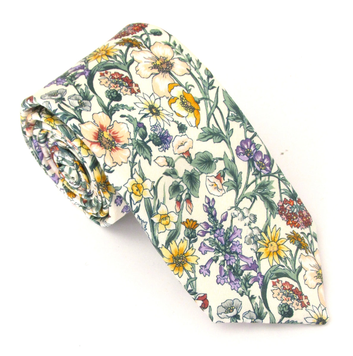 Rachel Ivory Silk Tie Made with Liberty Fabric | Liberty Print Tie ...