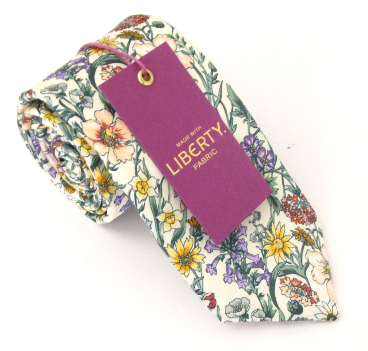 Rachel Ivory Silk Tie Made with Liberty Fabric | Liberty Print Tie ...