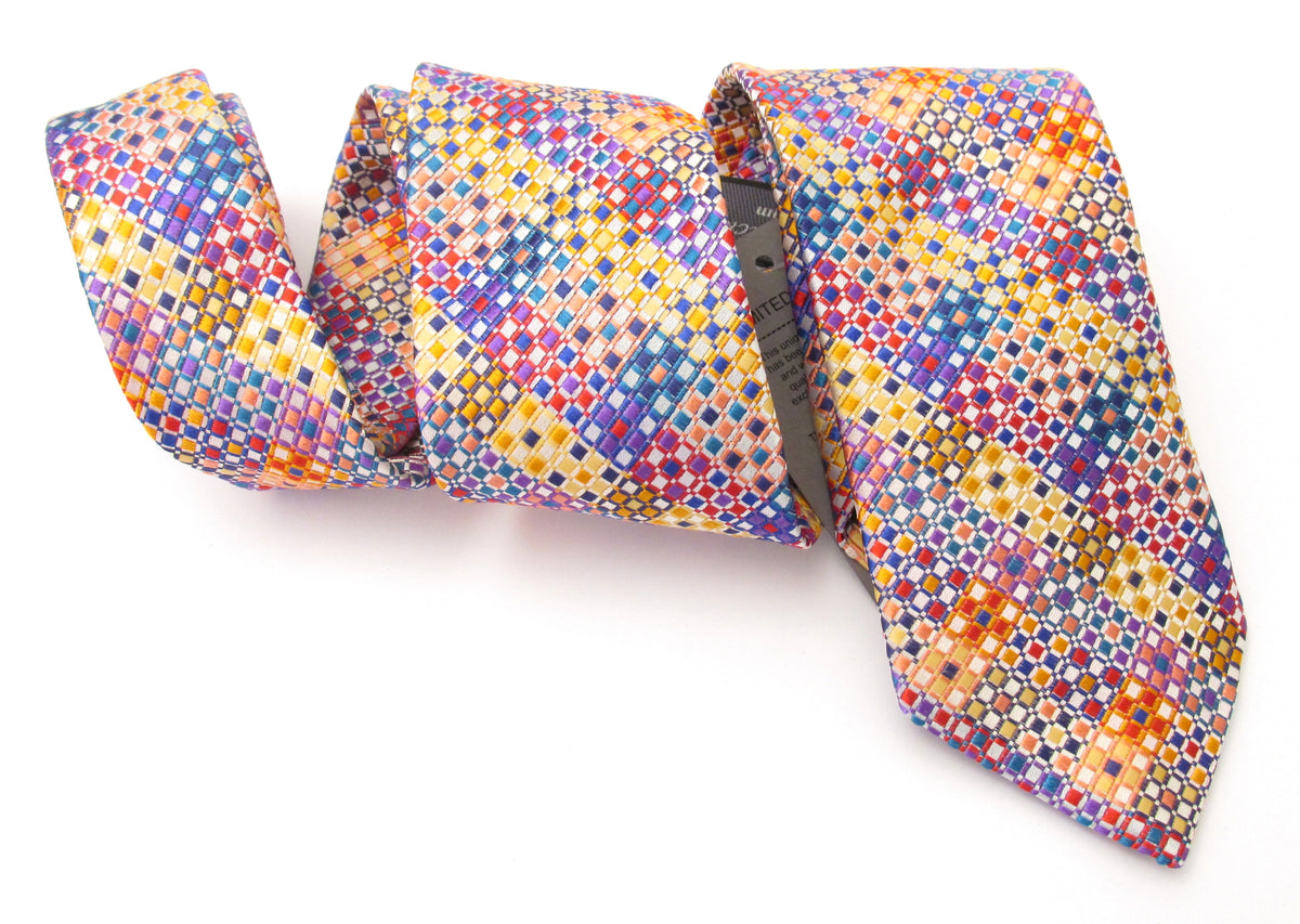 Van Buck Limited Edition Bright Squares Navy Silk Tie | Van Buck Tie ...