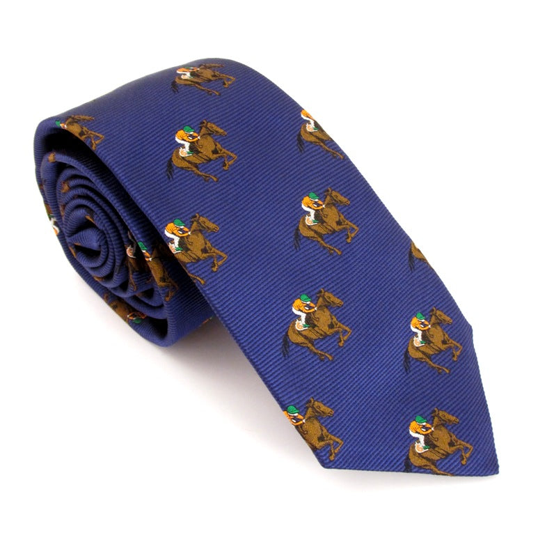 Royal Blue Horse Racing Silk Tie by Van Buck | Horse Racing Tie | Horse ...