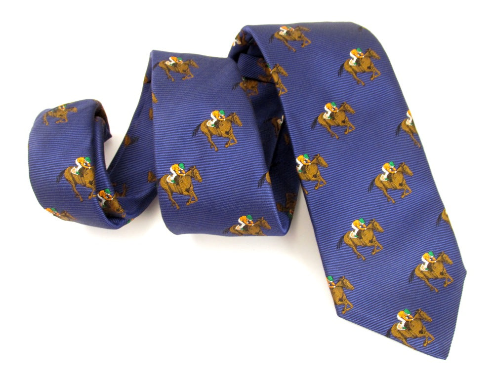 Royal Blue Horse Racing Silk Tie by Van Buck | Horse Racing Tie | Horse ...