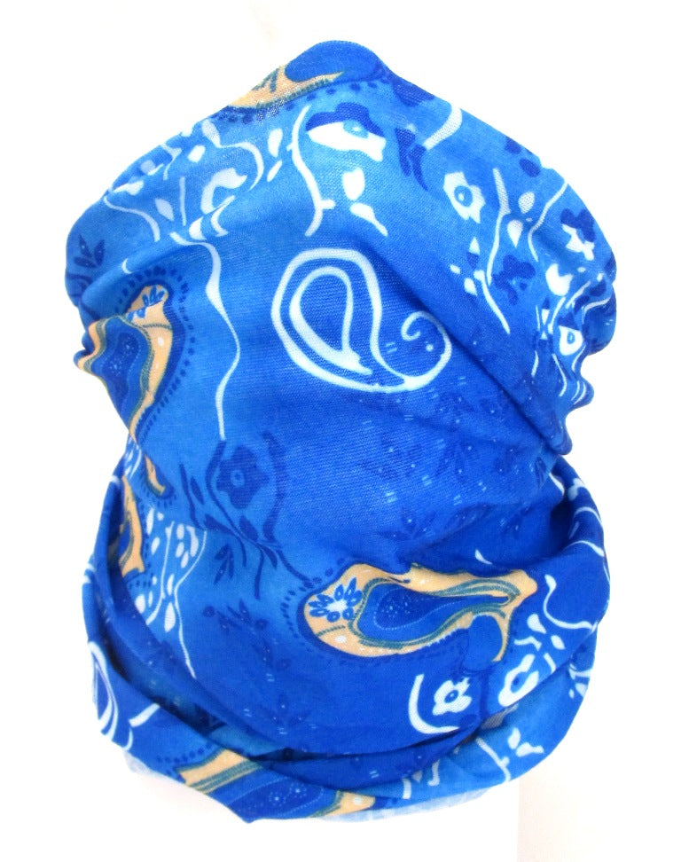 Royal Blue Abstract Paisley Snood | Snoods | Snoods For Men | Buff ...