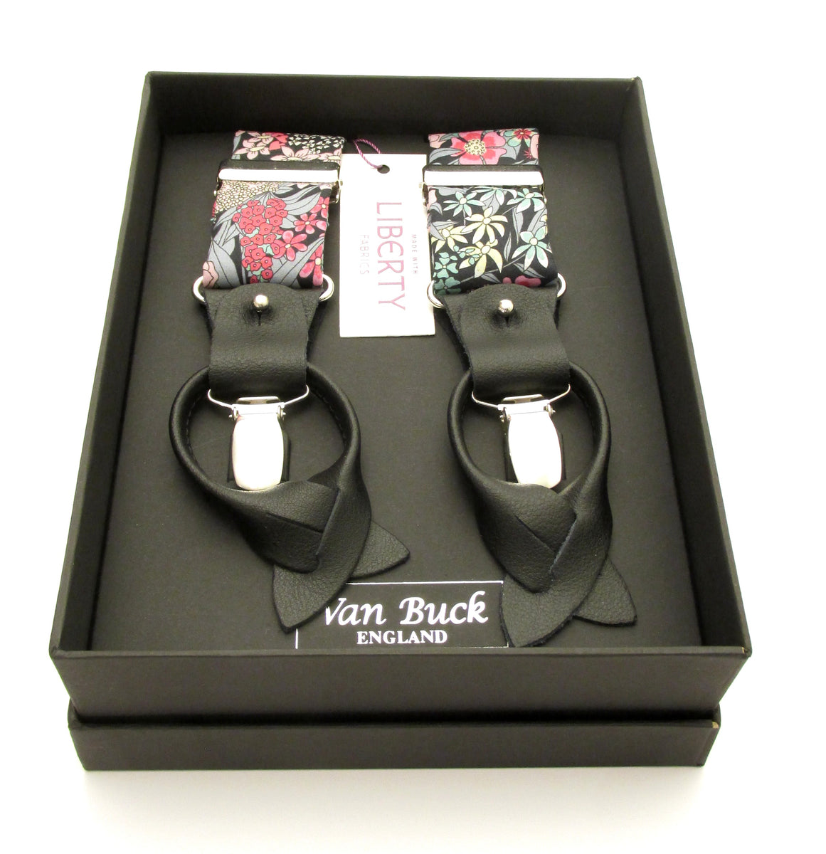 Ciara Grey Trouser Braces Made with Liberty Fabric | Liberty Braces ...