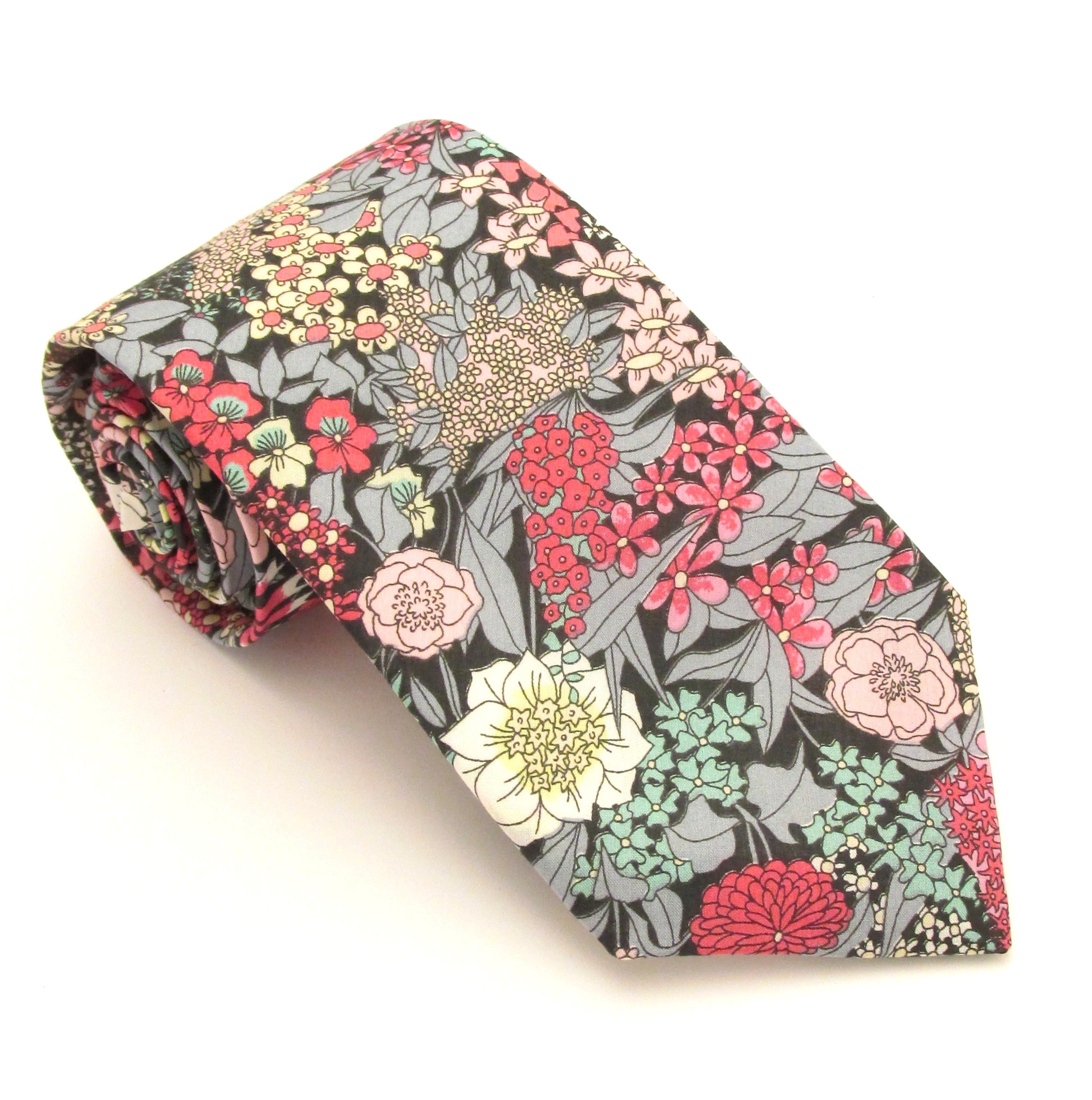 Ciara Grey Cotton Tie Made with Liberty Fabric | Liberty Tie | Wedding ...