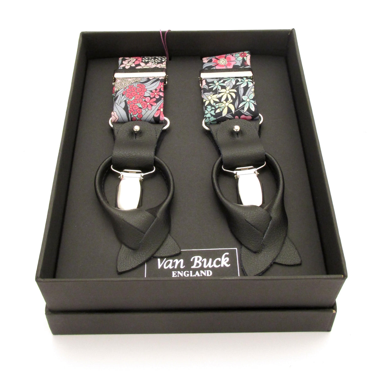 Ciara Grey Trouser Braces Made with Liberty Fabric | Liberty Braces ...