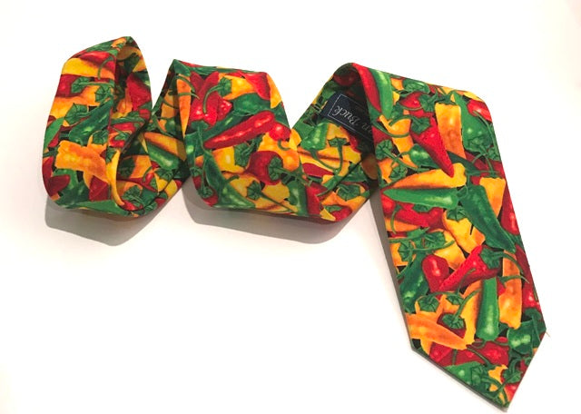 Chilli Pepper Cotton Tie by Van Buck | Peppers Tie | Food Ties | Food ...