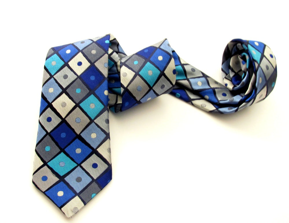 Van Buck Limited Edition Blue Diamond & Spot Silk Tie | Van Buck Tie ...