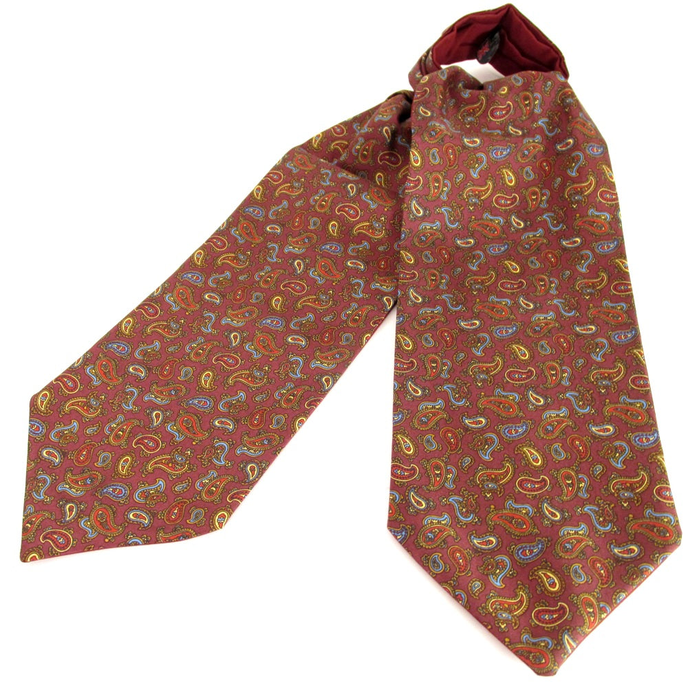 Burgundy Small Classic Paisley Fancy Silk Cravat by Van Buck – Van Buck ...