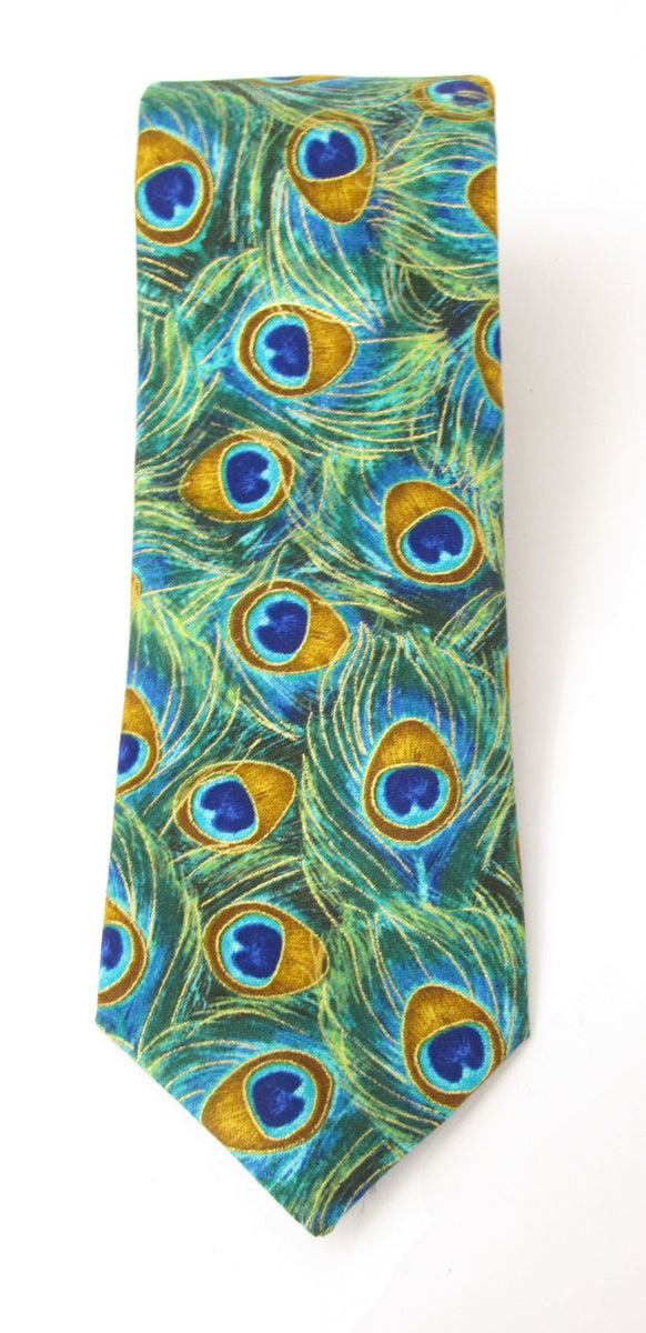 Peacock Feathers Novelty Tie by Van Buck | Peacock Feathers Tie | Van ...