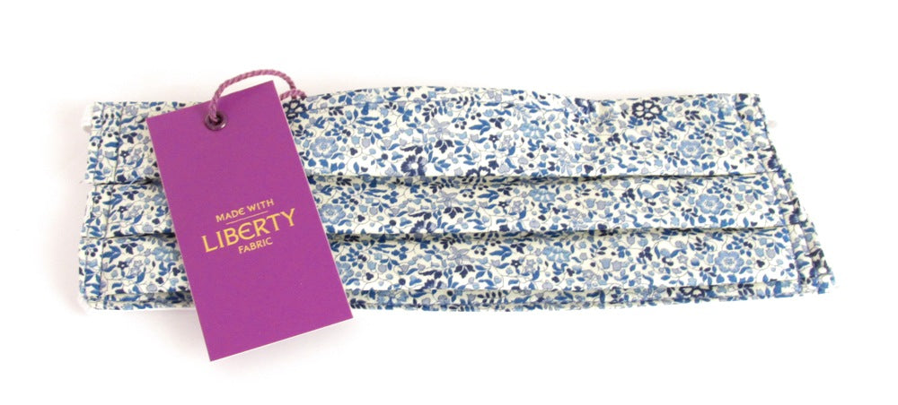 Liberty Print Katie and Millie Blue Pleated Face Mask | Liberty Print ...