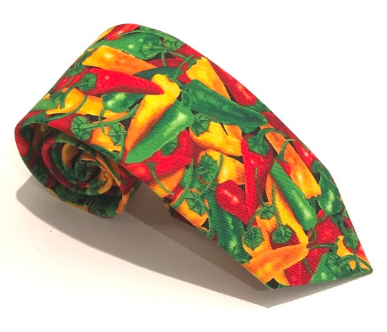 Chilli Pepper Cotton Tie by Van Buck | Peppers Tie | Food Ties | Food ...