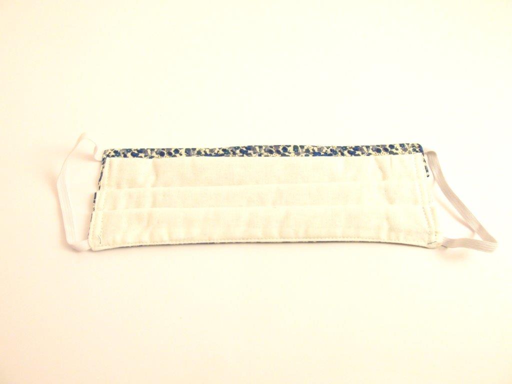 Face Mask Pleated Liberty Print Emma and Georgina Blue - Adult Washable ...