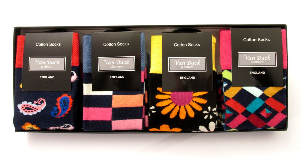 Van Buck 4 Pairs Multi Pack 6 Socks Gift Set | Socks | Gifts For Men ...