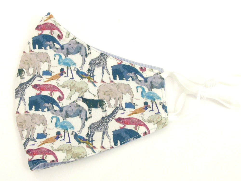 Liberty Print Queue For The Zoo Face Covering - Adult Washable Cotton ...
