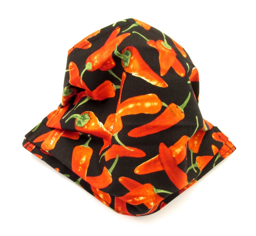 Chilli Pepper Pleated Face Covering / Mask - Stylish Face Mask - Cotton ...