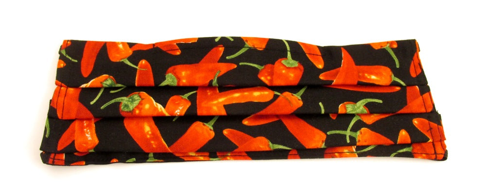 Chilli Pepper Pleated Face Covering / Mask - Stylish Face Mask - Cotton ...