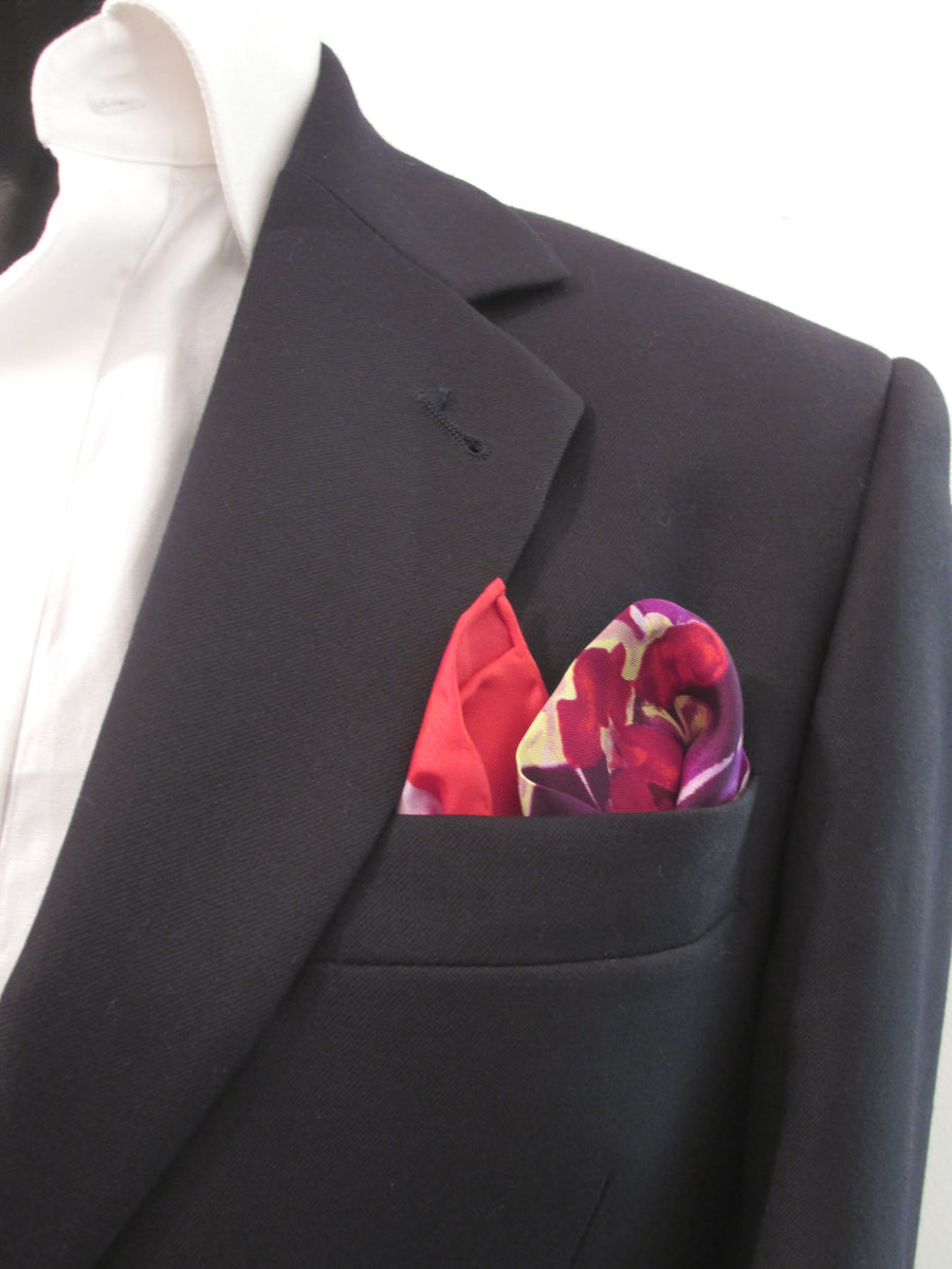 Bold Floral Silk Fancy Pocket Square by Van Buck – Van Buck England