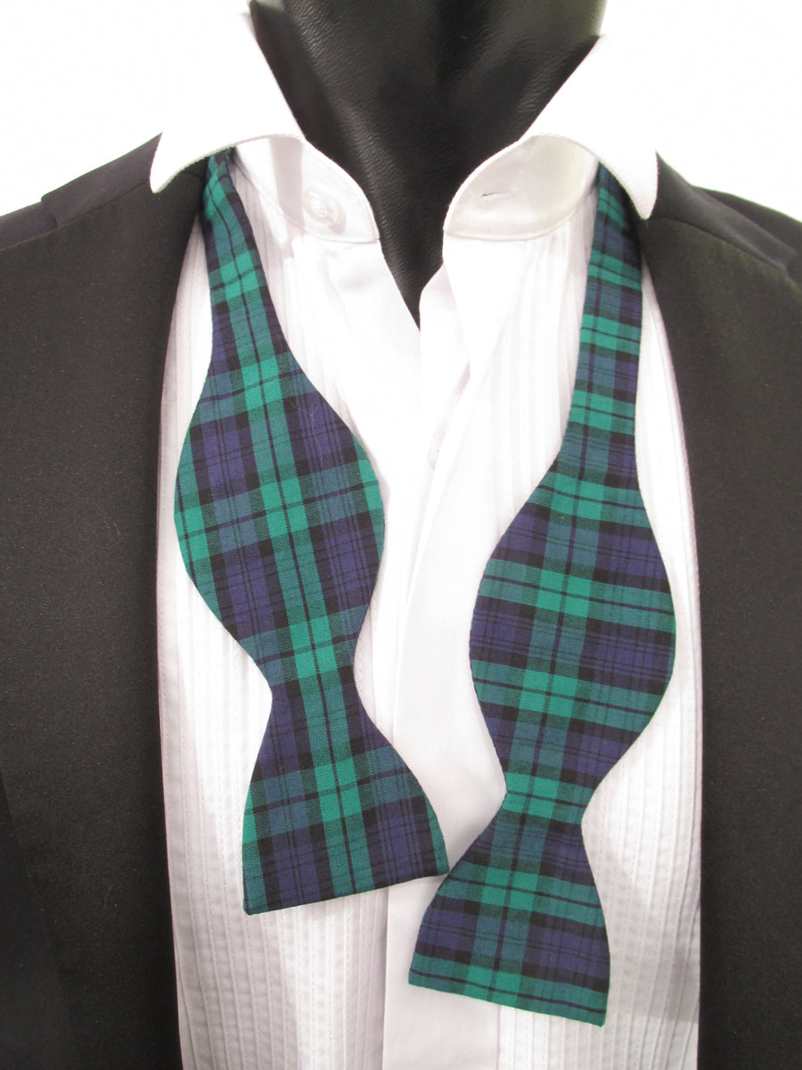 Black Watch Tartan Self-Tied Bow Tie by Van Buck | Tartan Bow Tie | Bow ...